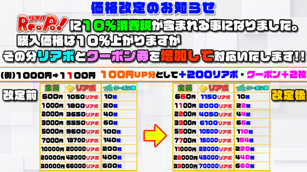 プレイ料金について3R – ReaPa！紹介URL